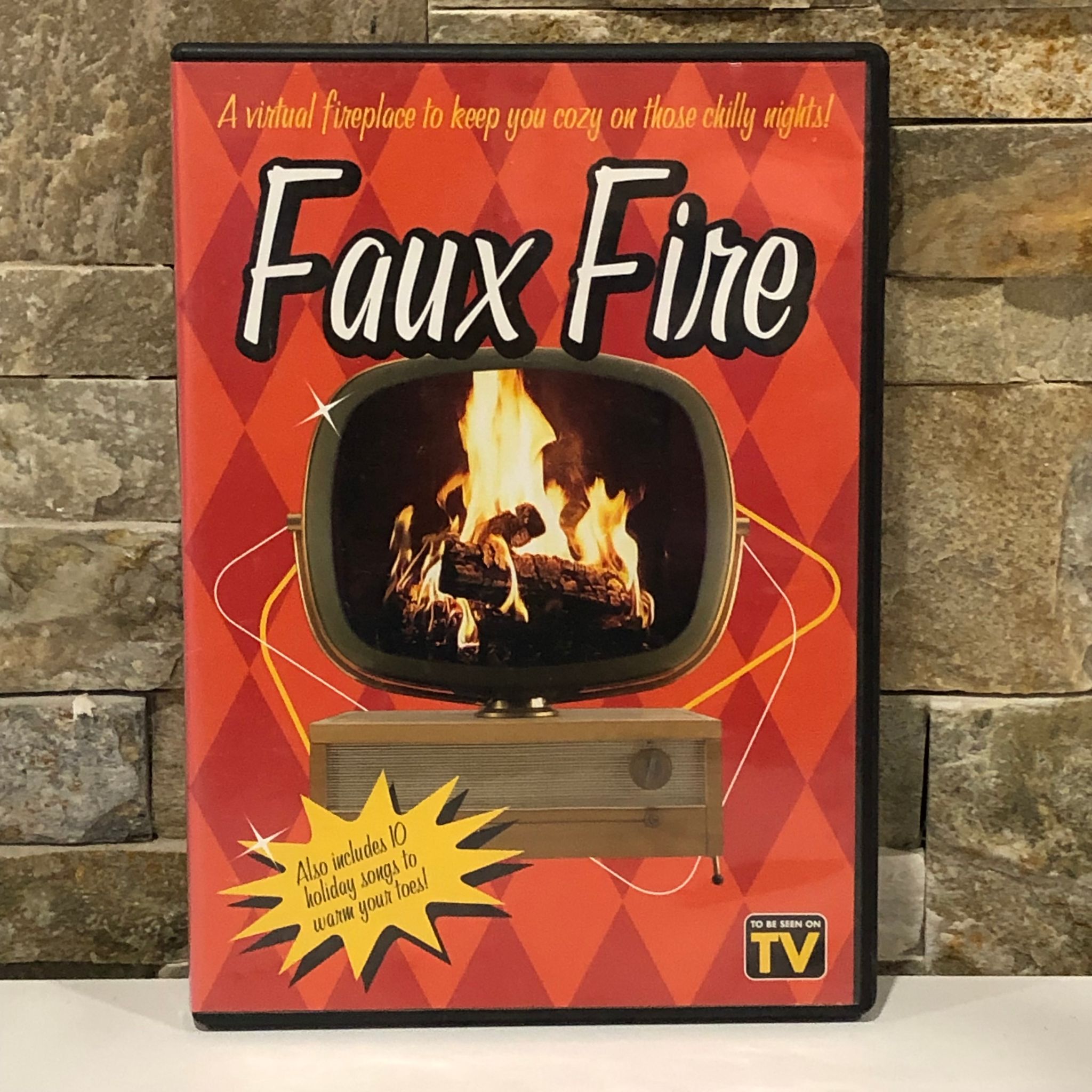 FAUX FIRE THE Virtual Fireplace DVD Holiday Fireplace 10 Songs TV Warm ...